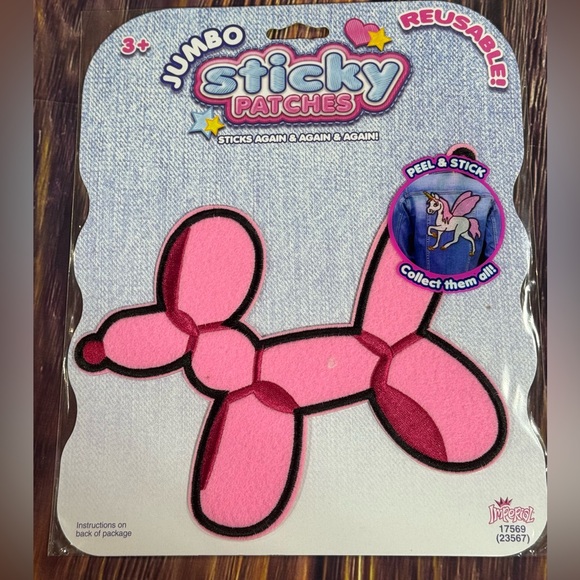 Source Unknown | Other | New Jumbo Sticky Patches Pink Balloon Dog ...